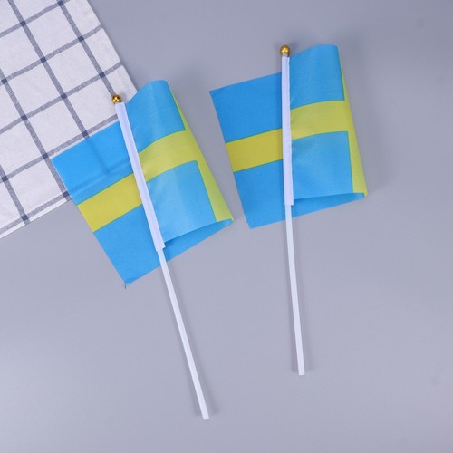 50 Pcs Sweden Stick Flag Swedish Hand Flags Waving Held Country On ...