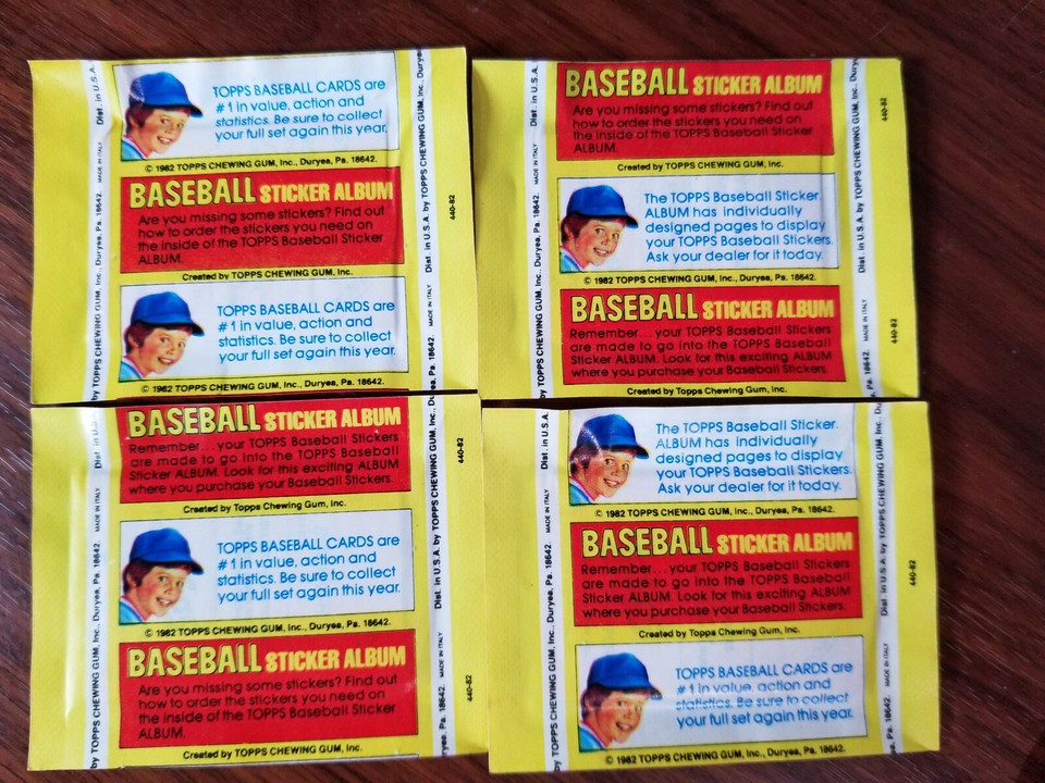 1982 topps baseball stickers 4 pack lot = 20 total stickers! | eBay