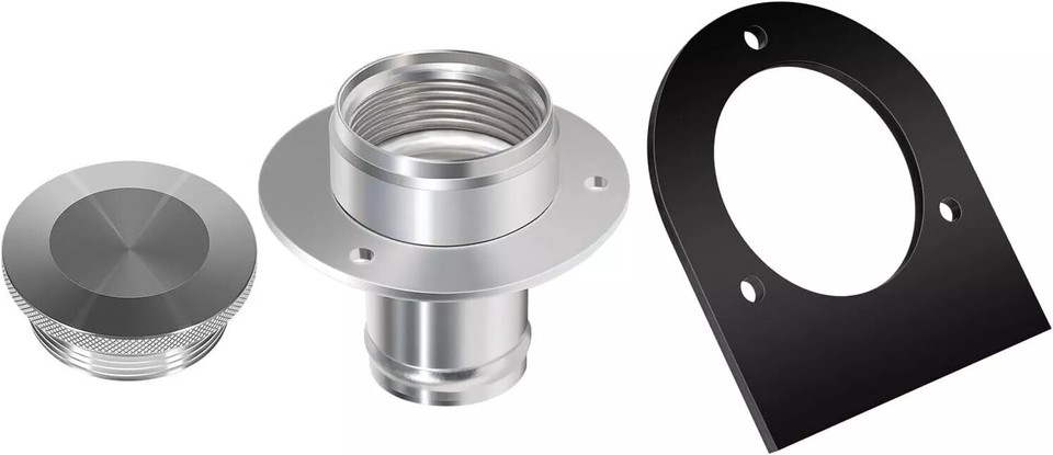 17-2530 Billet Aluminum Fuel Tank Filler Neck,Gas Cap &Mount Bracket ...