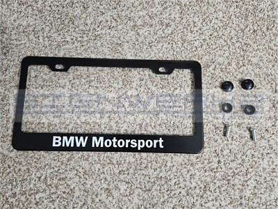 BMW Motorsport Black Stainless Steel License Plate Frame | eBay