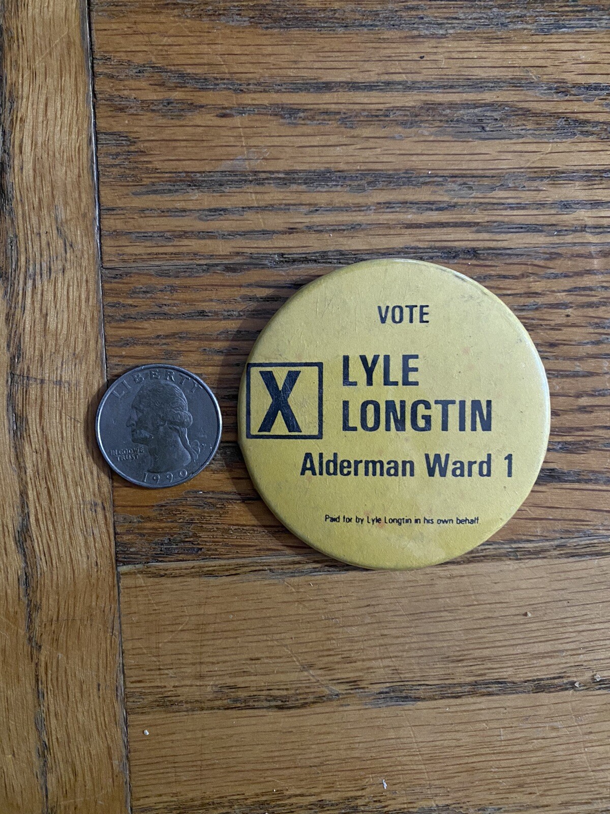 Vintage Vote Lyle Longtin Alderman Ward 1 Lapel Pin Classic Pinback | eBay