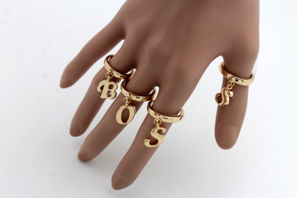 Cool Women Gold Metal Wrap Around 4 Fingers Ring Fashion Jewelry Snake ...