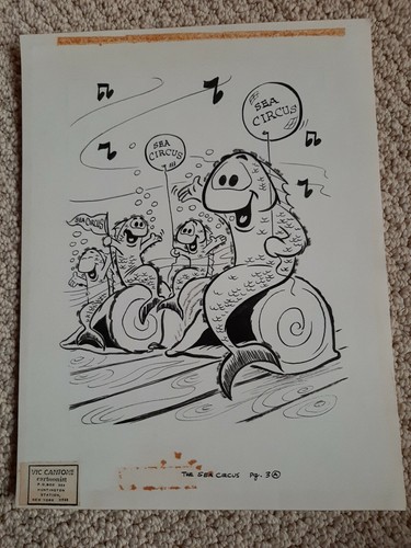 1960s VIC CANTONE CARTOONIST Original Artwork Mockup for "The Sea ...