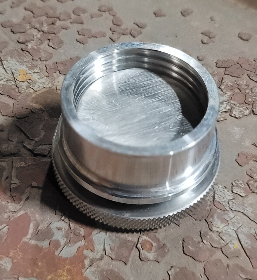 MOON Aluminum FILLER CAP w Threaded BUNG vtg old tank Hot Rod MOONeyes ...