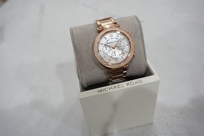 Michael Kors Mid-Size Parker Chronograph Glitz MK5491 Wrist Watch 8807 ...