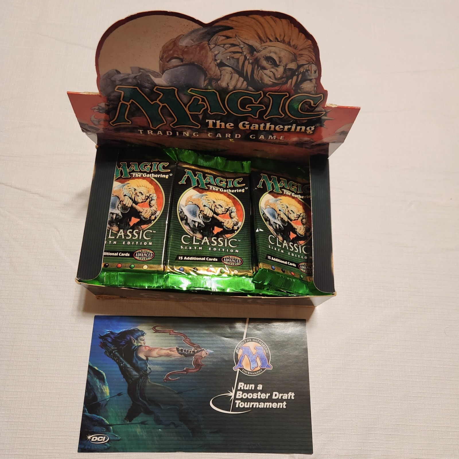 MTG: 6TH EDITION Booster Pack box w/36 Booster Pack wrappers; NO CARDS ...