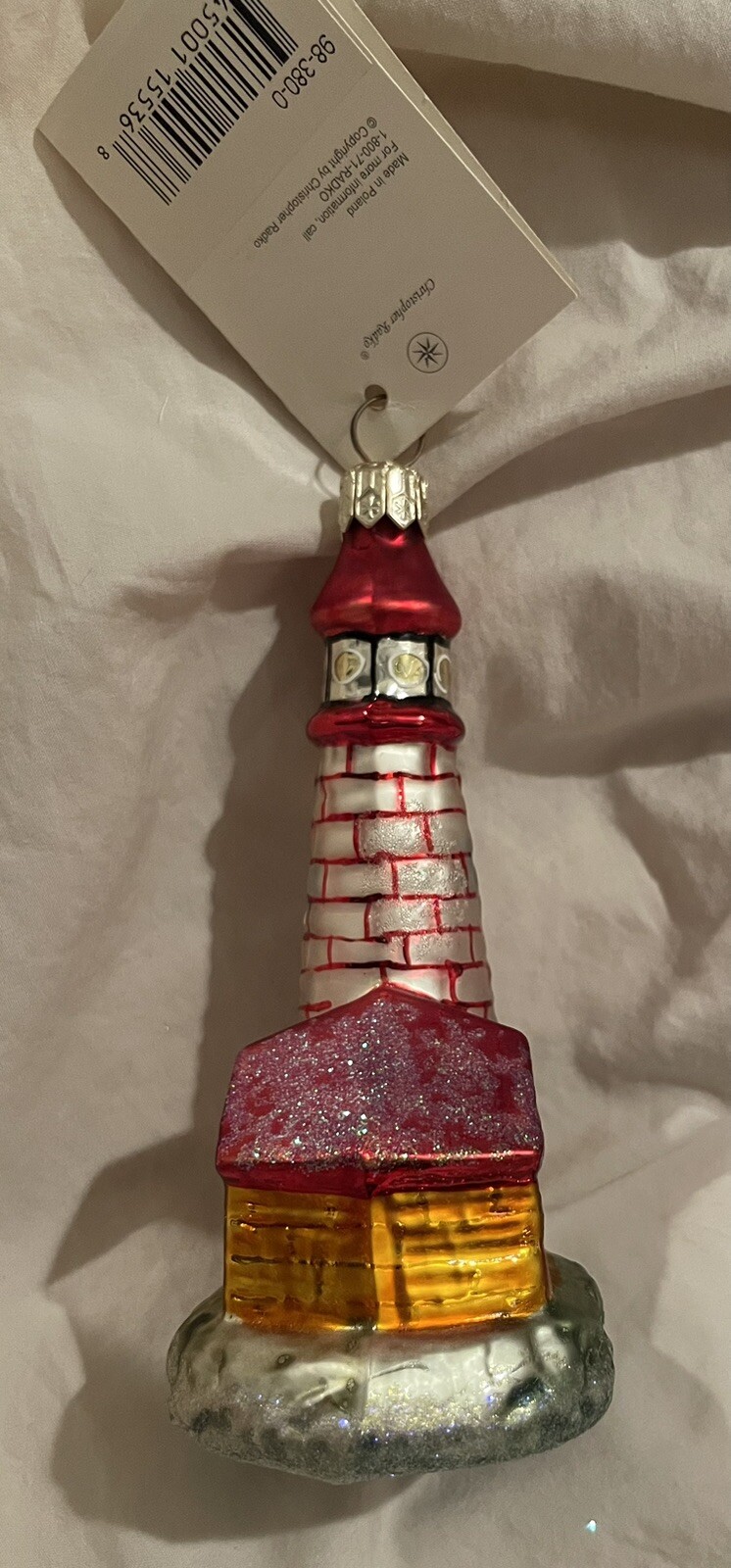 Christopher Radko Lighthouse Gem Christmas Ornament 4” Tall Shore Light ...