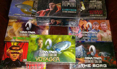 Star Trek CCG Booster Box Lot -- 8 Different Sets (Voyager, Borg, TWT ...