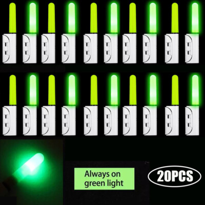 20pcs Green LED Night Fishing Stick Light Rod Tip Glowing Lightstick ...