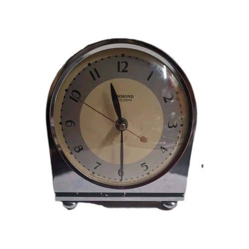 Vintage Hammond Clock Co. "Polo" Model Alarm Clock Chromed Metal Case ...