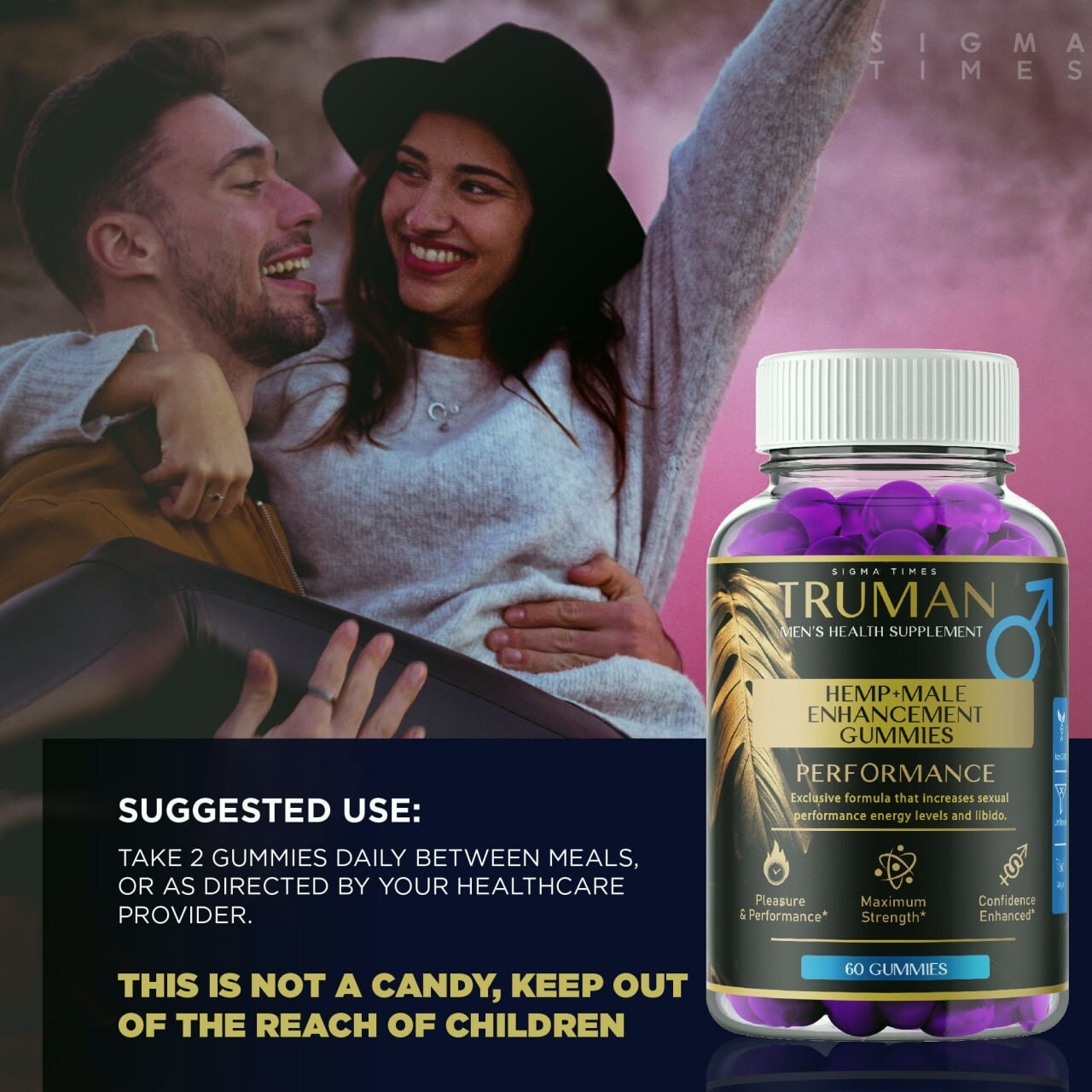 Truman Gummies for Men, Tru man Male Performance Supplement, TrumanMale ...