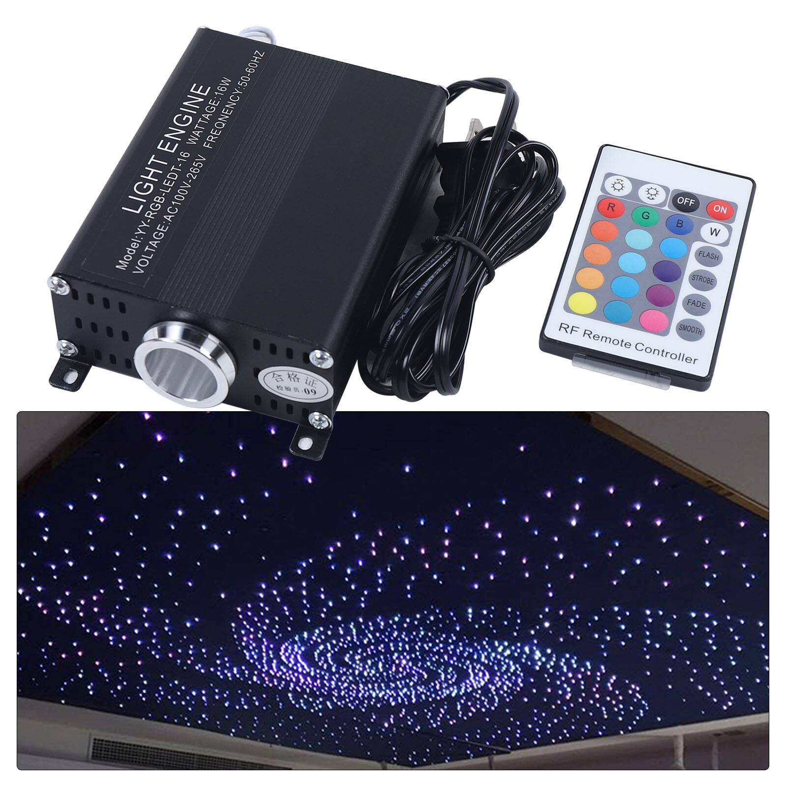 Ceiling Light For Home RGB LED Fiber Optic Star 16W Light Source Engine ...