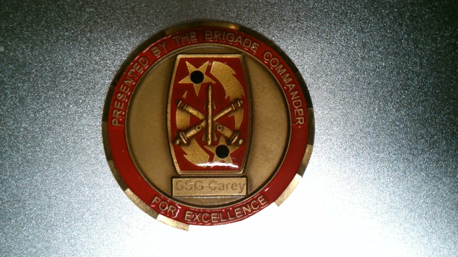 CHALLENGE COIN 69TH AIR DEFENSE ARTILLERY BRIGADE US V CORPS SSG CAREY ...