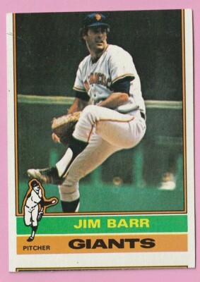 1976 Topps Baseball Card Jim Barr San Francisco Giants MISCUT OddBall ...