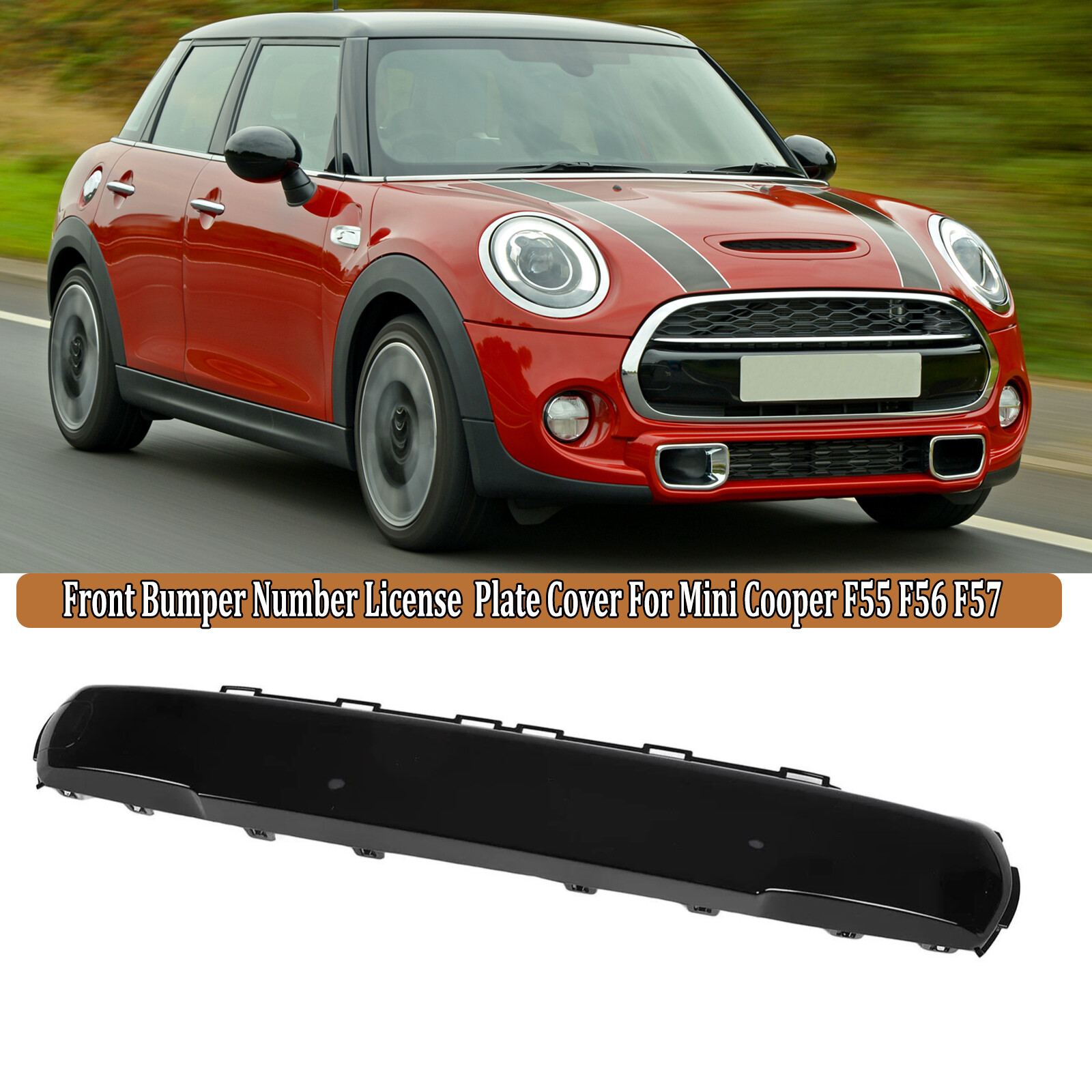 Front Bumper Trim License Number Plate Holder Cover for Mini Cooper F55 ...