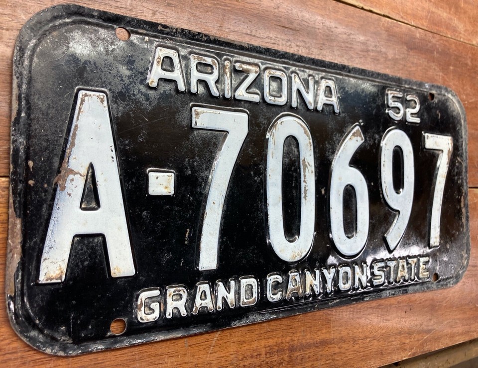 ORIGINAL 1952/1953 ARIZONA LICENSE PLATE, SINGLE YEAR PLATE NOT MVD OK ...