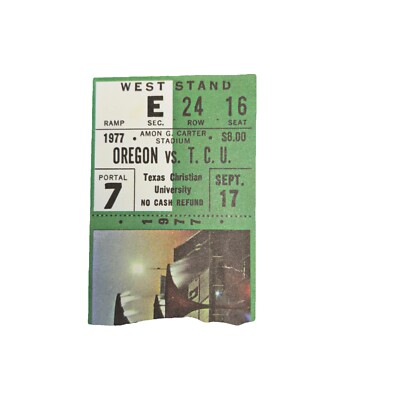 1977 TCU Vs Oregon Ducks REPLICA Football Game Ticket Stub | eBay