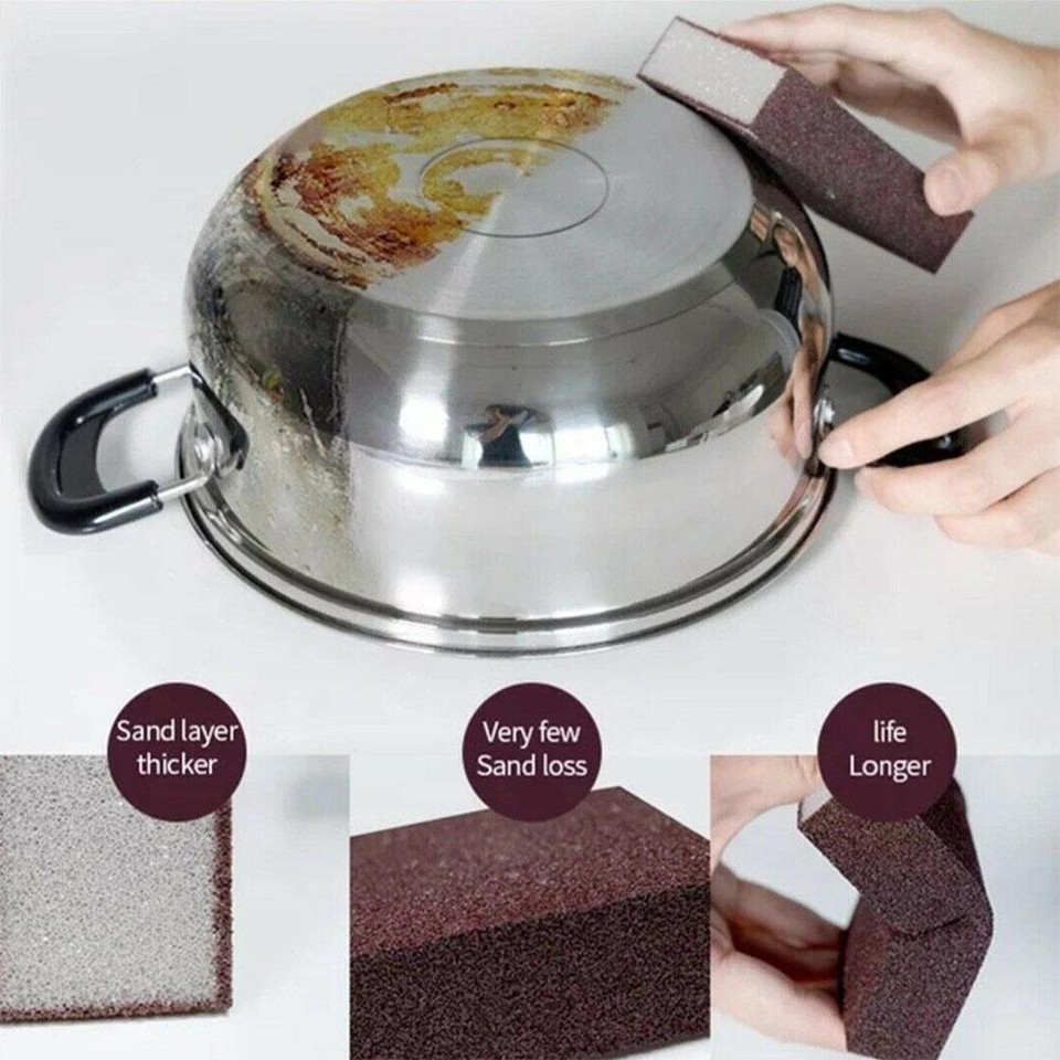 10Pcs Magic Nano Emery Sponge Brush Kitchen Cleaning Clean New^ Sponge ...
