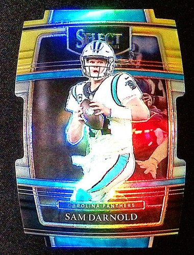Sam Darnold - 2021 Panini Select Die Cut #7 Black & Gold Prizm ...