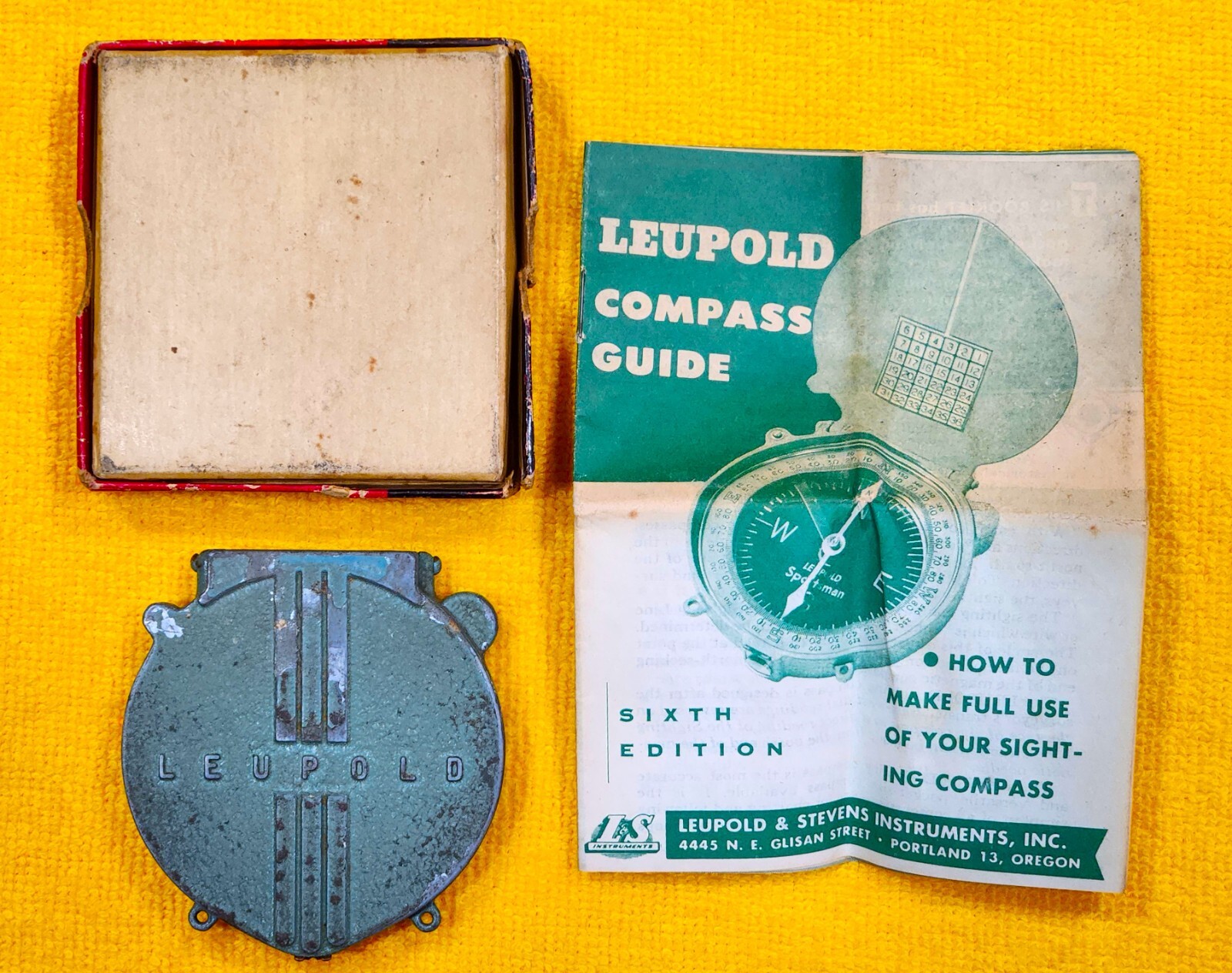 VINTAGE LEUPOLD & STEVENS SPORTSMAN COMPASS W/ ORIGINAL BOX ...