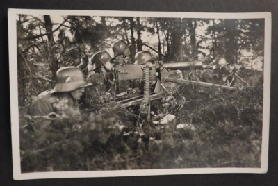 Mint Postcard Germany Military Soldiers with Machine Gun in Bush RPPC ...