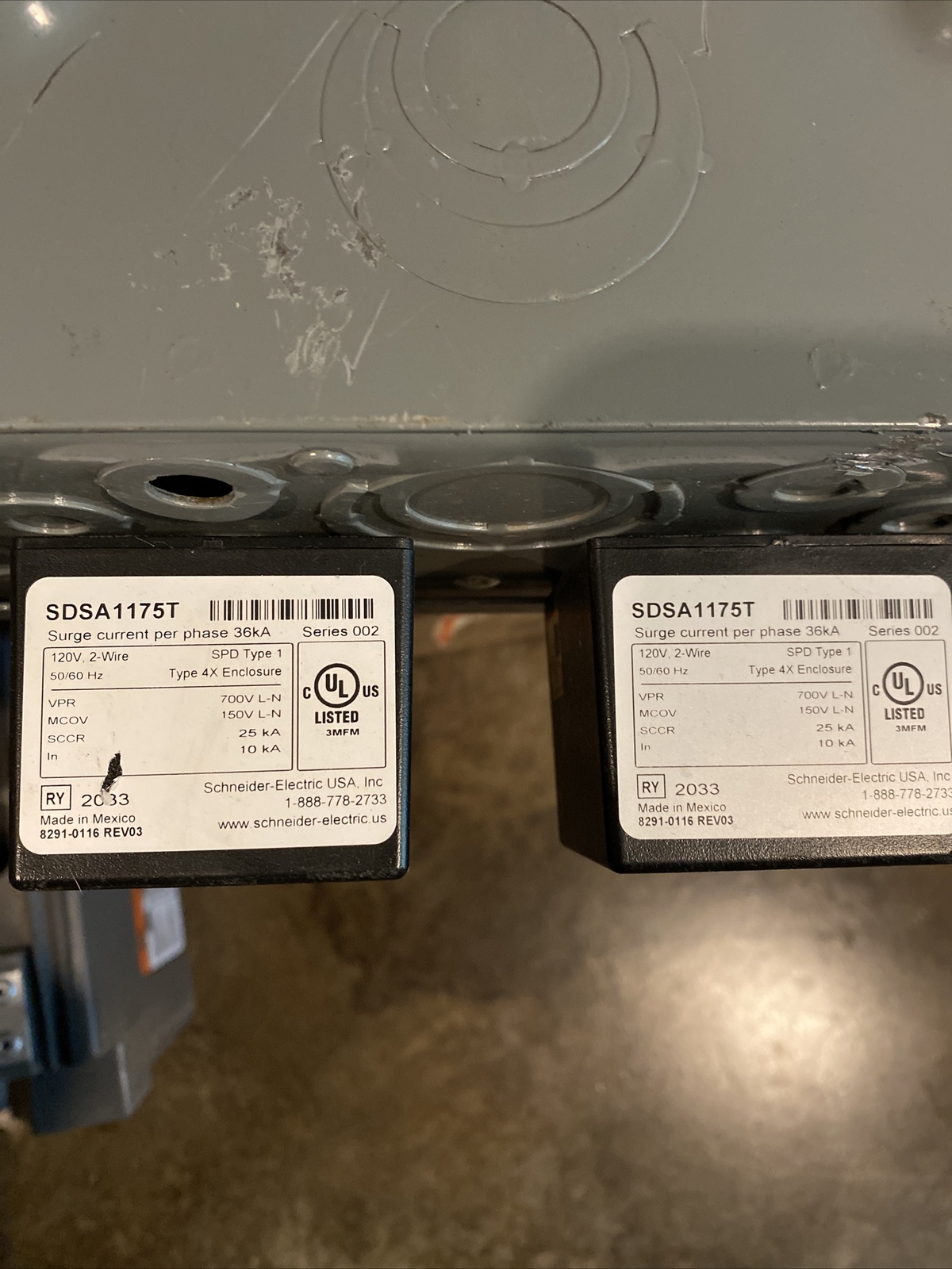 Square D QO816L100RB BreakersLoad Center With 2 SDSA1175T Surge ...