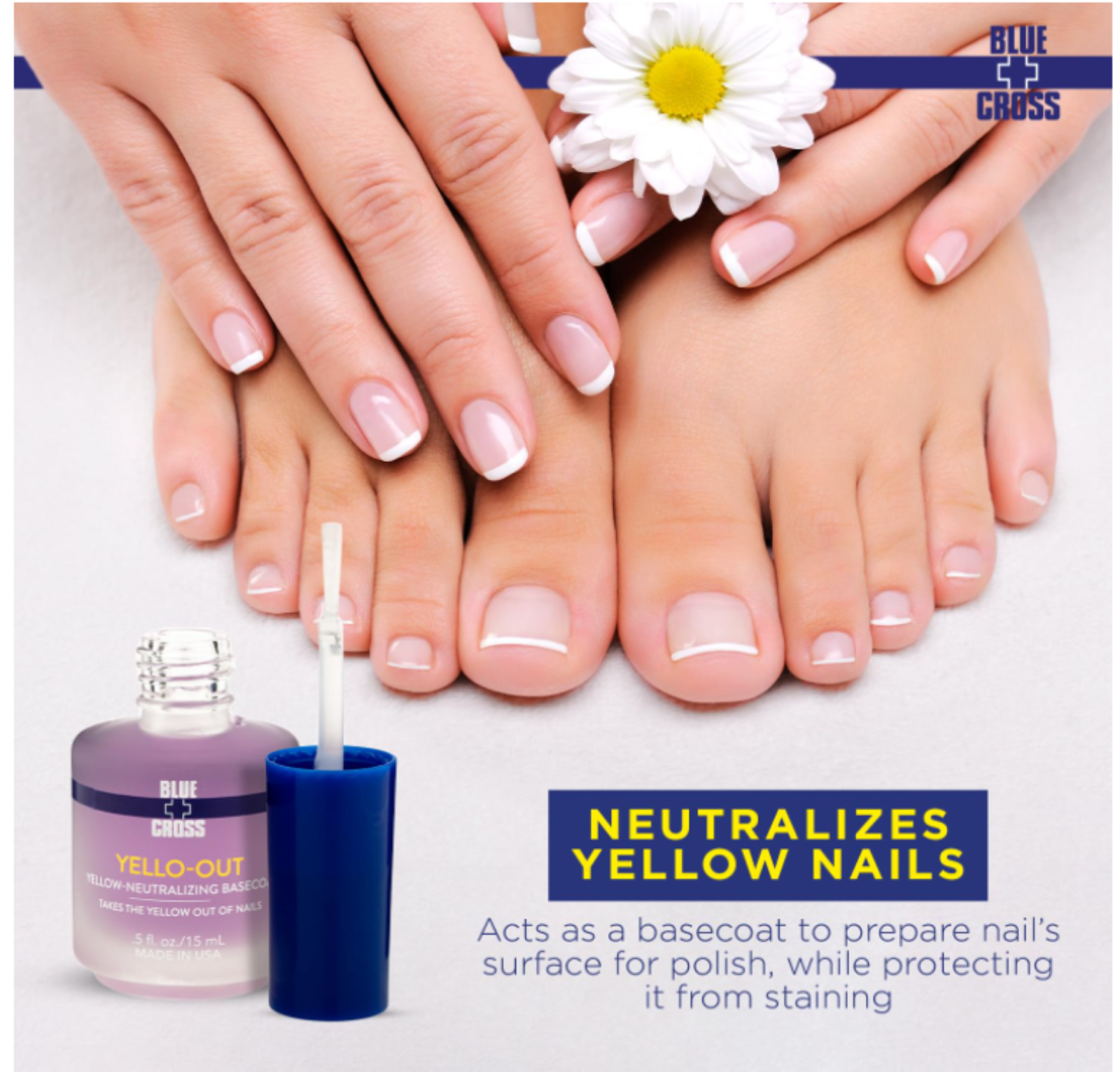 Blue Cross Yello Out Nail Care, Yellow-Neutralizing Basecoat, Purple ...