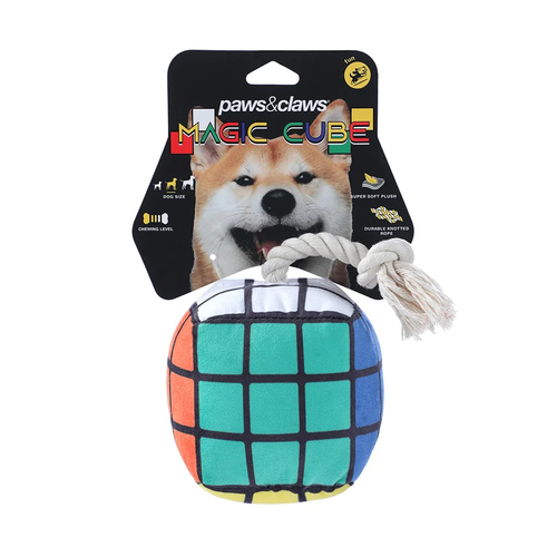 Paws & Claws 11CM MAGIC CUBE PLUSH PET TOY WITH ROPE | eBay