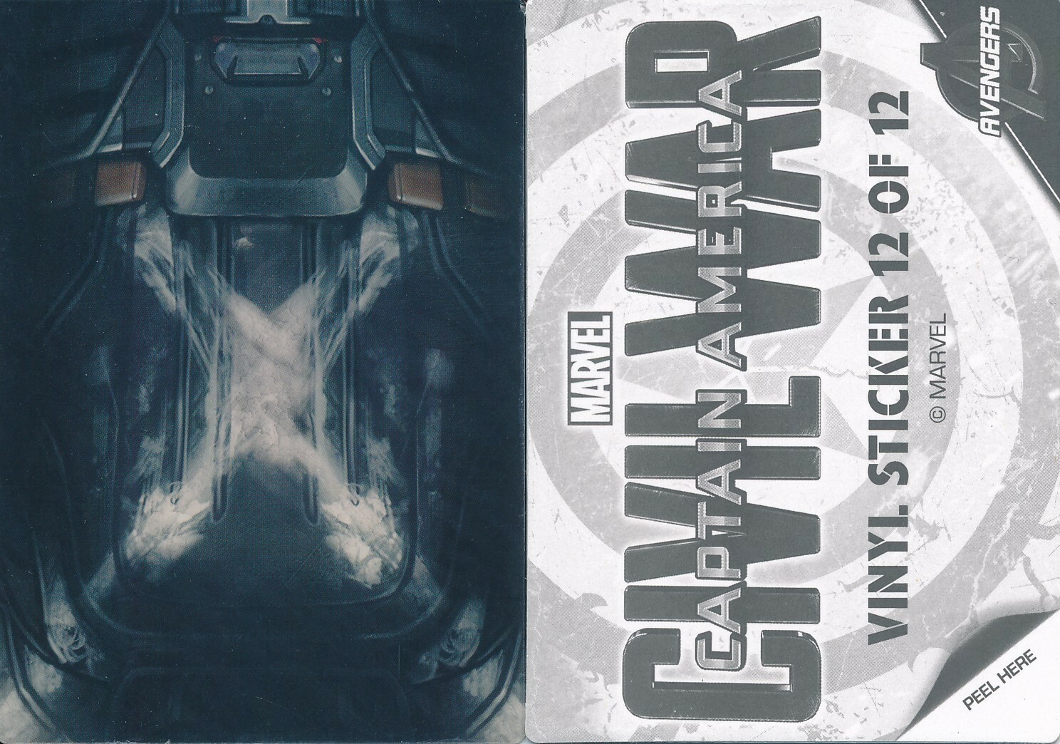 MARVEL CAPTAIN AMERICA CIVIL WAR DOG TAG SERIES VINYL STICKER TRADING ...