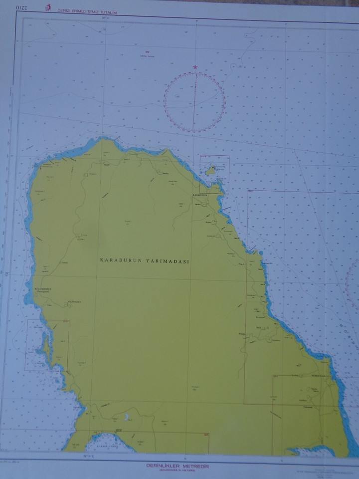 Marine Map / Karaburun - Foça - Turkey - Mediterranean - Aegean Sea ...