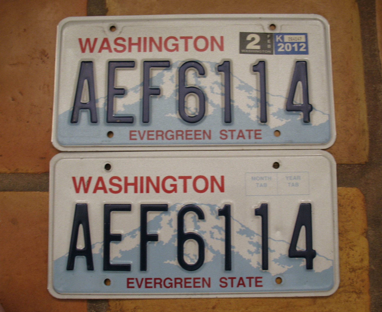7 - WASHINGTON EVERGREEN STATE LICENSE PLATE PAIR AEF 6114 | eBay