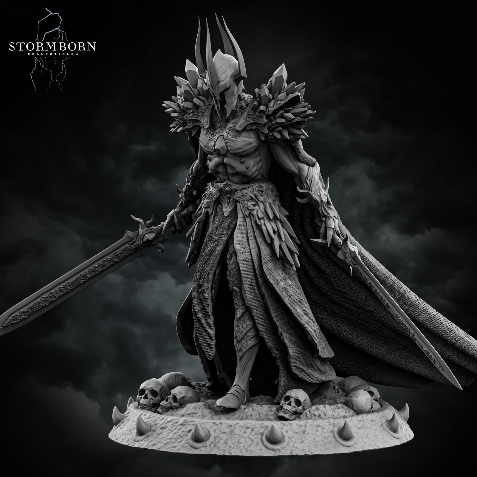 Death Knight Miniature Undead Champion Dual Sword Dark Paladin DnD ...