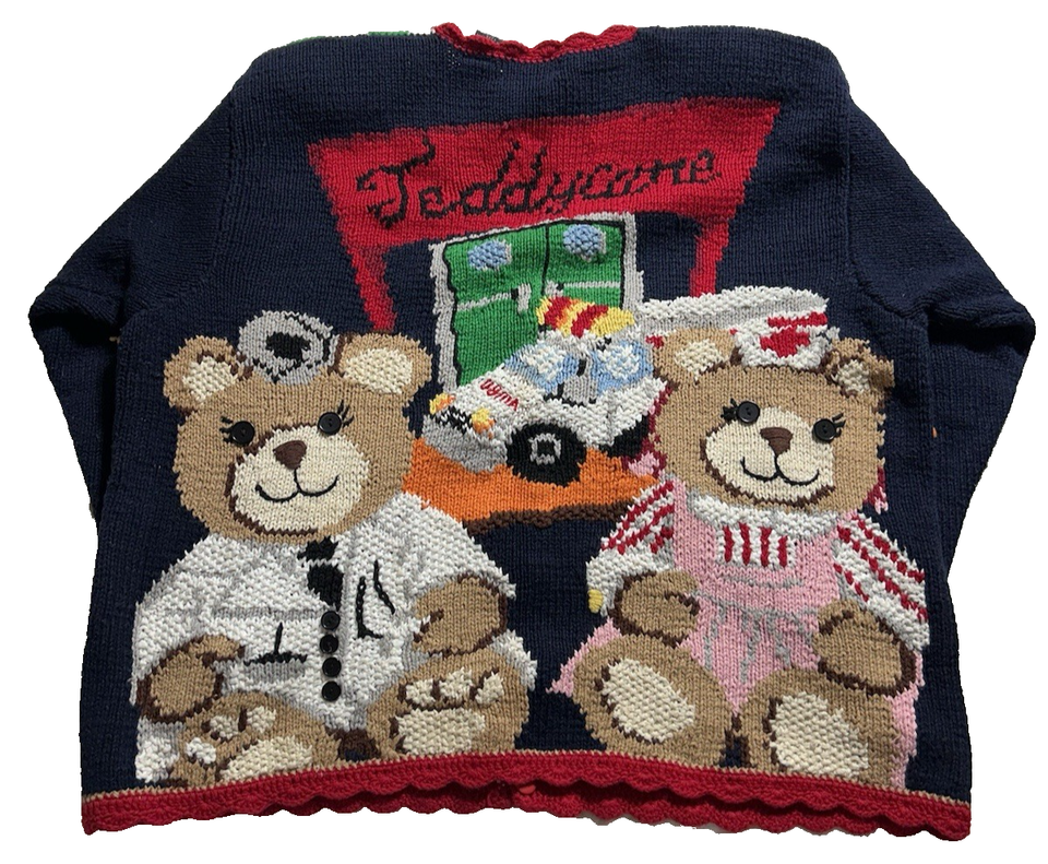 Vintage Eagles Eye Teddycare Sweater Size 2XL Cottagecore Cardigan ...