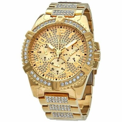 Guess Frontier Quartz Gold Dial Men s Watch W0799G2 | eBay
