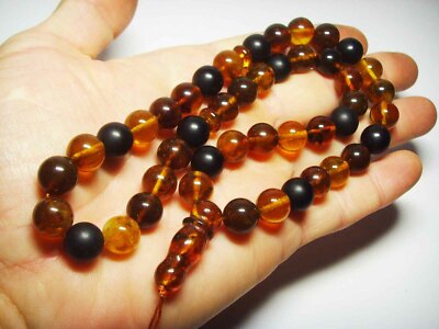 islamic Prayer Amber 45 Bead Natural Baltic Amber Kehribar Tasbih ...