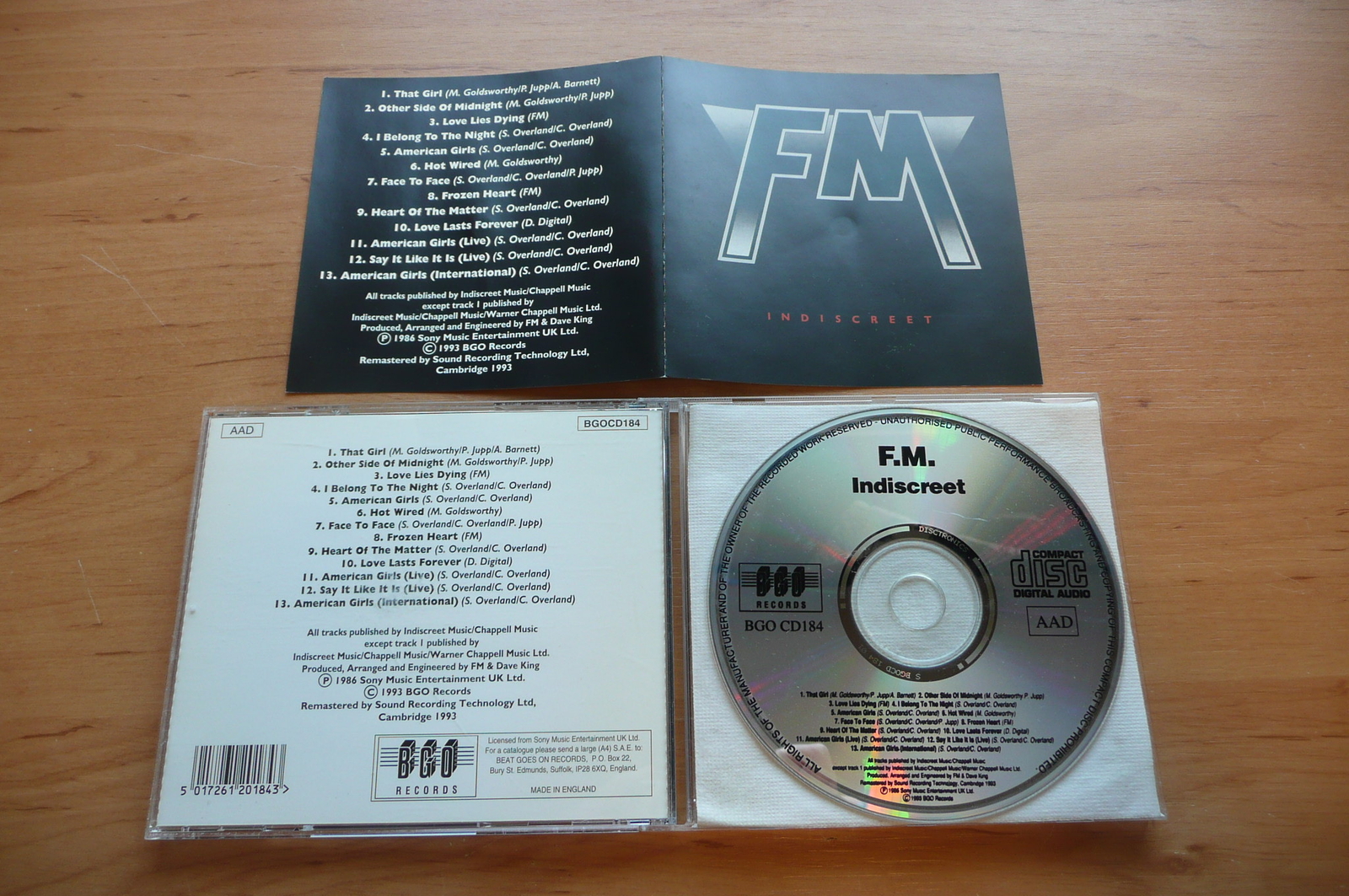 @ CD FM - INDISCREET / BGO RECORDS 1993 ORG / RARE MELODIC AOR UK STEVE ...