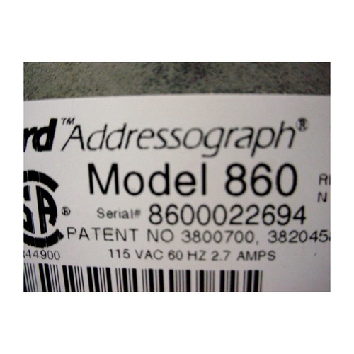 Datacard Addressograph 860 Desktop Electric Plastic Card Imprinter #2 ...