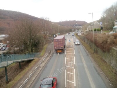 Photo 6x4 A467 north of a footbridge, Cwmcarn Abercarn The view towards ...