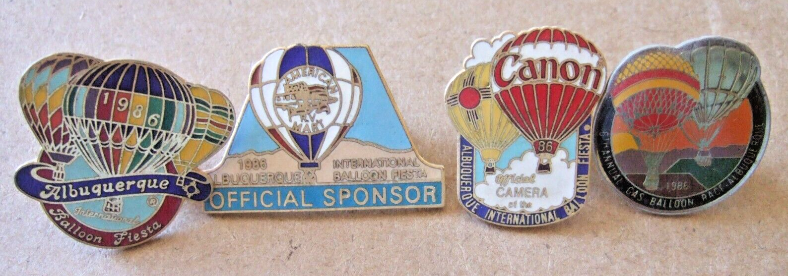 VINTAGE 1986-87 ALBUQUERQUE HOT AIR BALLOON FIESTA PINS LOT OF 12 SOME ...