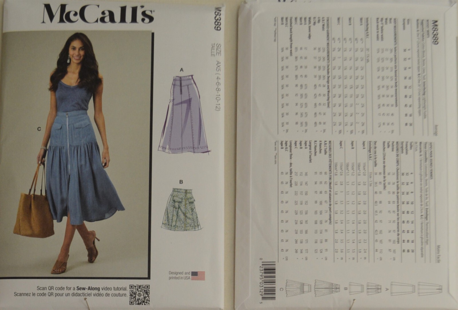 McCalls 8389 - Misses' Skirt - 2 Lengths, Fitted & Gathered | eBay