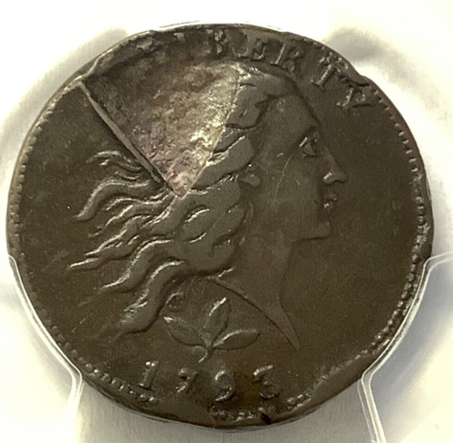 1793 Wreath Cent -Vine & Bars--PCGS XF Details, Struck Through! | eBay