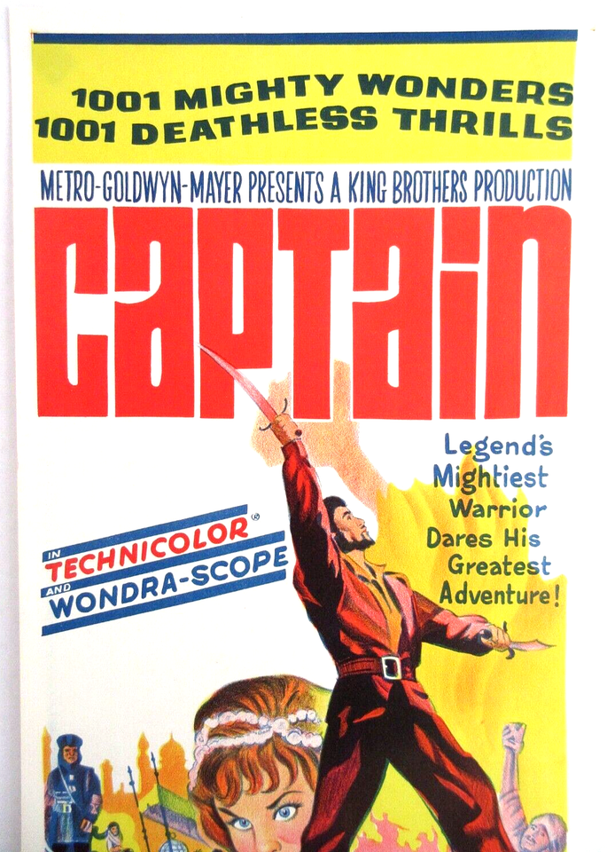 CAPTAIN SINDBAD (1963) 13x30 Daybill - Sindbad Battles Evil Ruler! Guy ...