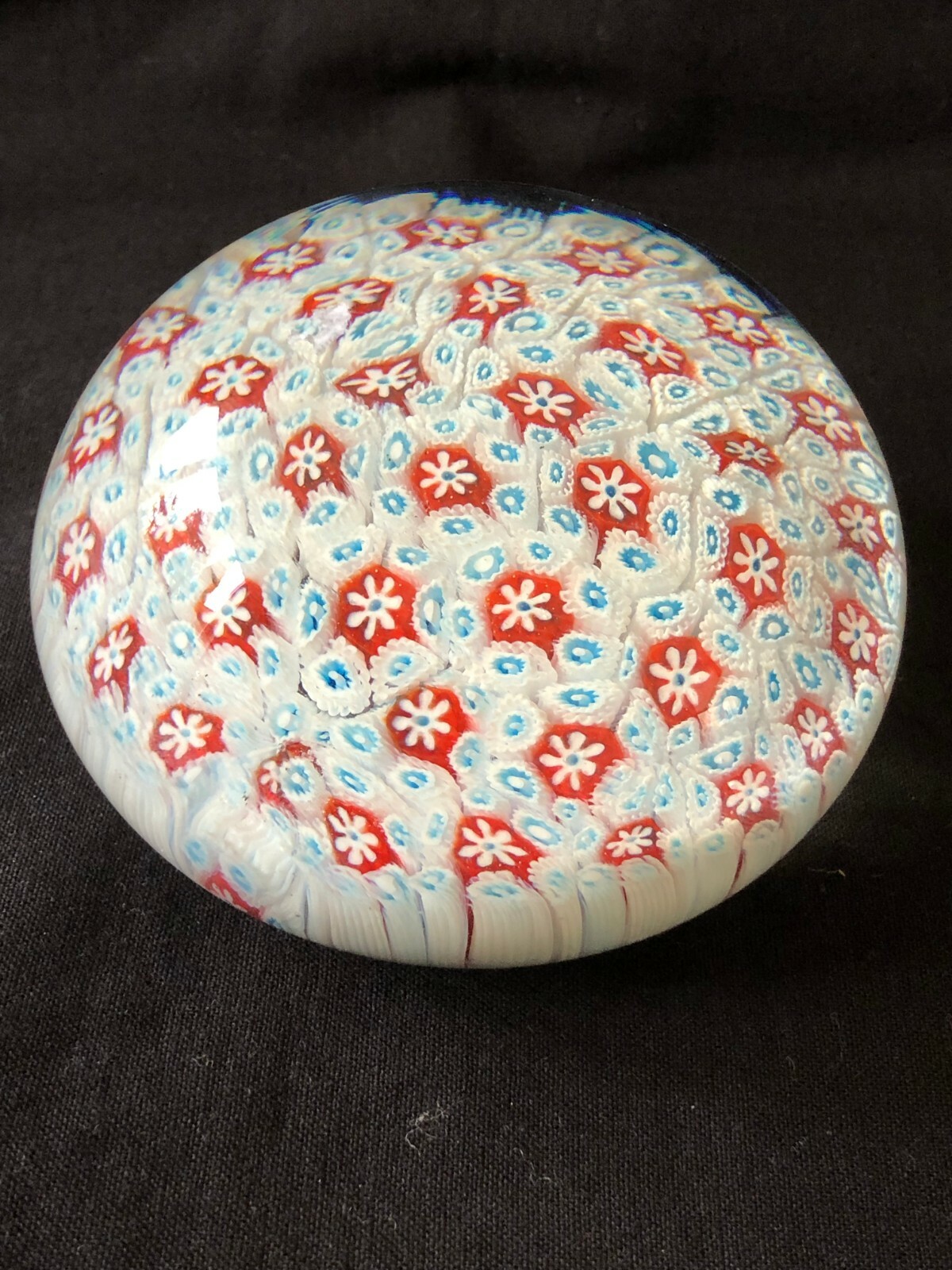 Vintage Murano millefiori paperweight / presse papier. Original label ...