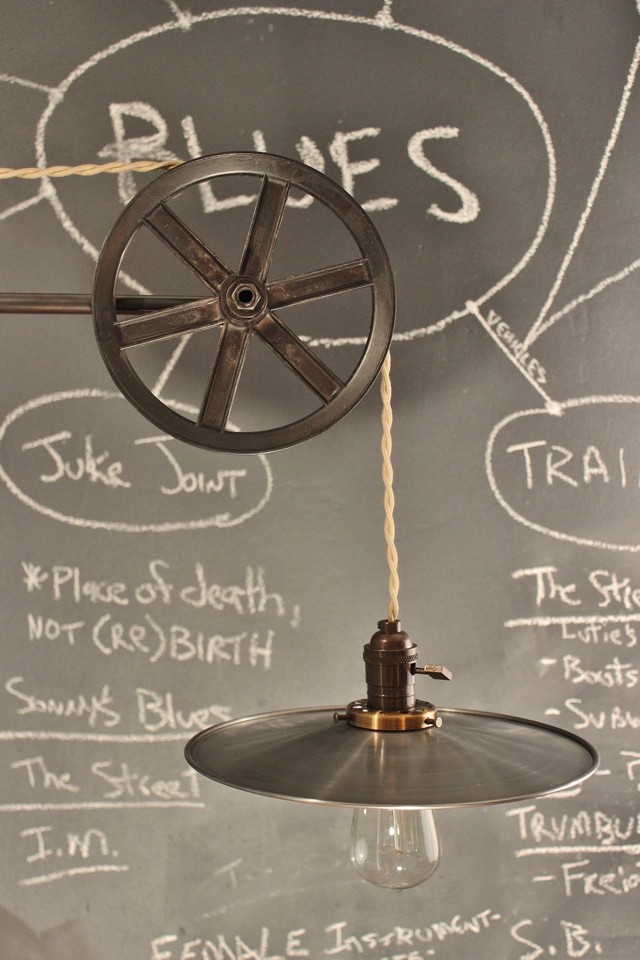 Vintage Industrial Pulley Lamp - The Draftsman Light | eBay