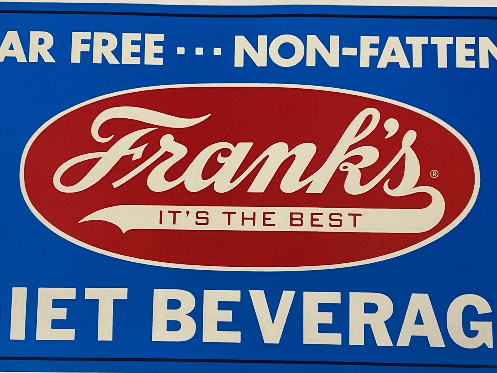 Vintage Franks's Soda Diet Beverage Paper Sign Advertisement ...