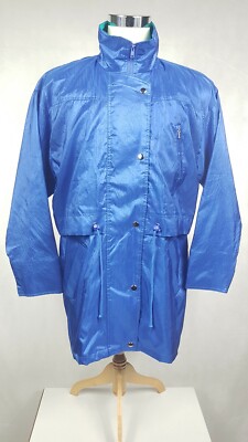 Komitor Women's Long Jacket Vintage Size 1X Full Zip Rain Windbreaker ...