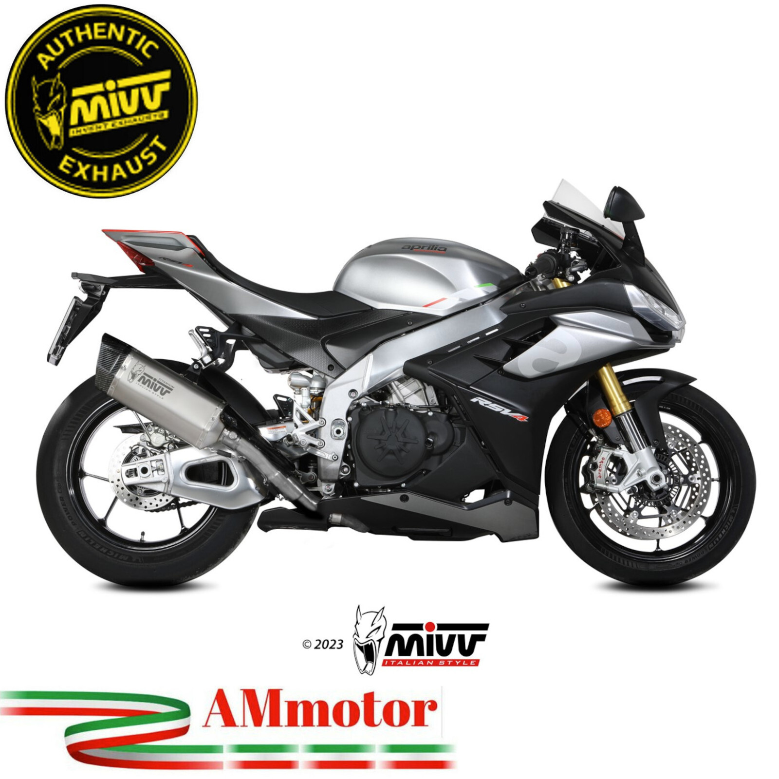 Auspuff Motorrad Mivv Aprilia RSV4 1100 2022 Endtopf Slip-On SR-1 Titan ...