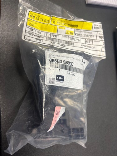 Genuine OEM Kia 865B3 S9000 Driver LH Front Bumper Bracket 2020-2022 ...