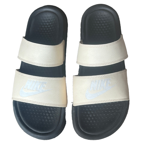 Nike Benassi Duo Ultra Slides Sandals Cream White Black Womens 10 UK 7. ...