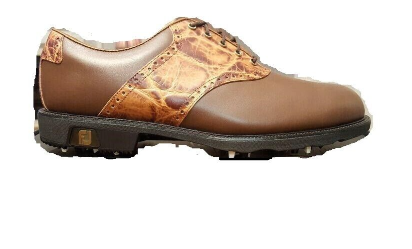 NEW! FootJoy [10-M] ICON Men's Spikes Golf Shoes 52047-Brown/Lizard ...